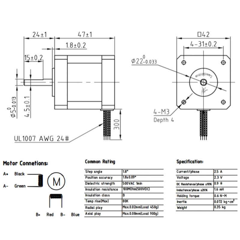 Шаговый двигатель NEMA 17 Leadshine 42CM06 – купить в интернет-магазине ...